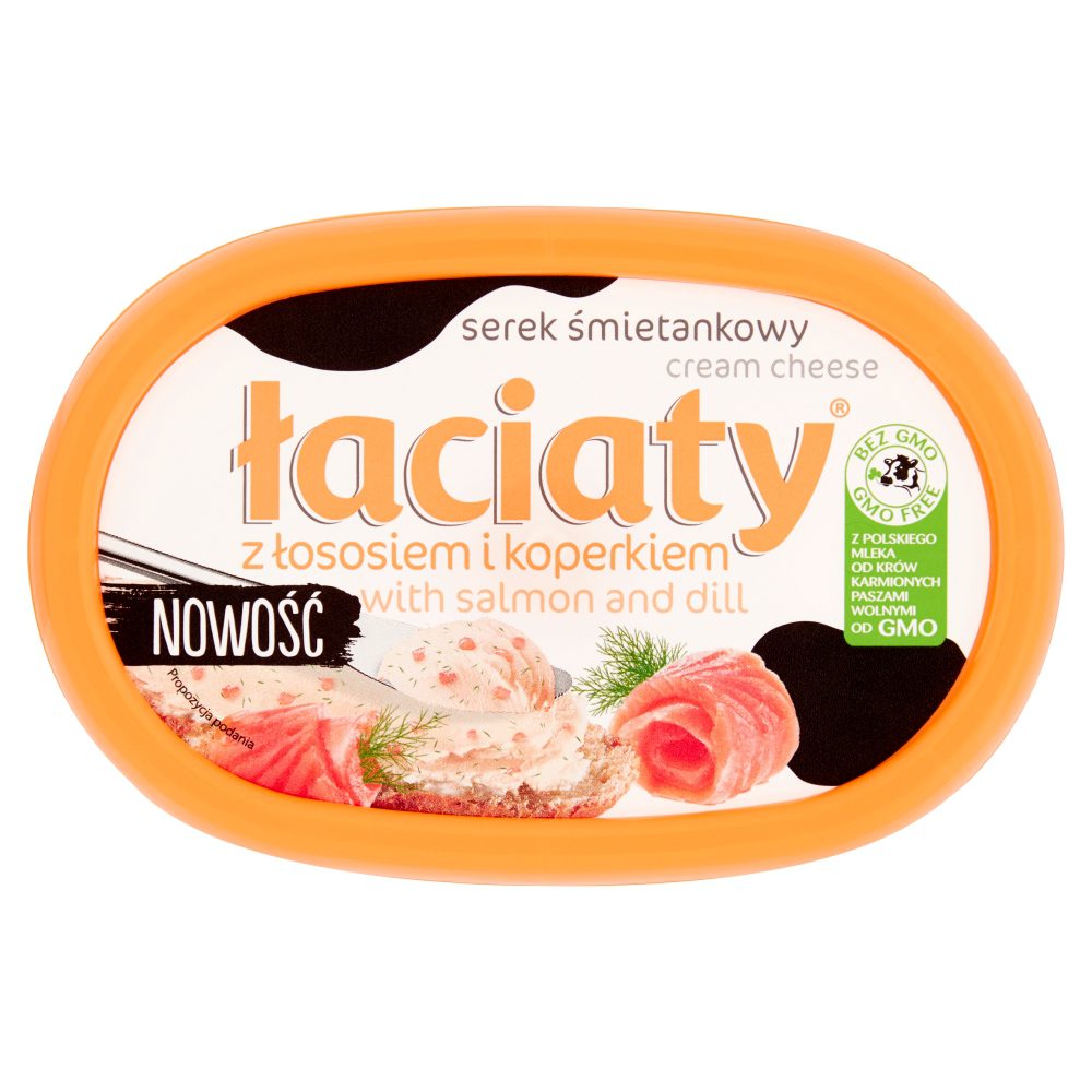 Łaciaty Serek śmietankowy z łososiem i koperkiem 135 g - Delikatesy Dwójka Łaciaty Serek śmietankowy z łososiem i koperkiem 135 g - Delikatesy Dwójka